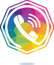 Telephone logo template design Royalty Free Vector Image