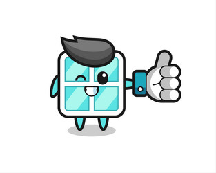 Window cartoon with very excited pose Royalty Free Vector