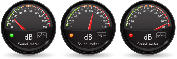 Decibel gauge set volume unit glass Royalty Free Vector