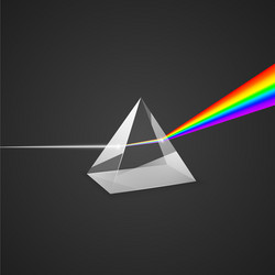 Dispersion colorful spectrum light glass prism Vector Image