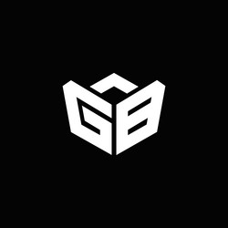 Gb logo monogram with gold colors and shield Vector Image