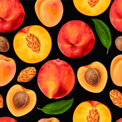 Peach seamless pattern Royalty Free Vector Image
