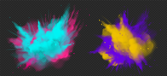 Colorful smoke flow and paint powder explosion Vector Image