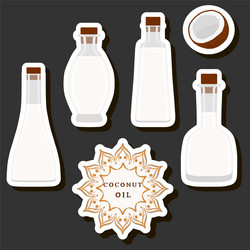 On theme big set different types liquid oil Vector Image