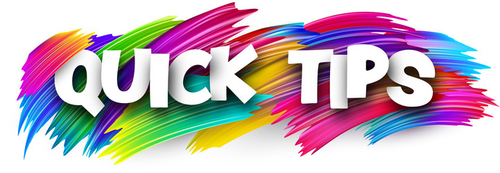 Tips and tricks paper word sign with colorful Vector Image