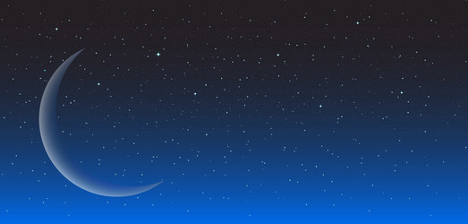 Golden crescent on blue paint Royalty Free Vector Image