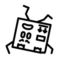 Do not turn cardboard box character isometric icon