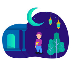Muslim flat design Royalty Free Vector Image - VectorStock