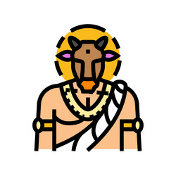 Kali god indian color icon Royalty Free Vector Image