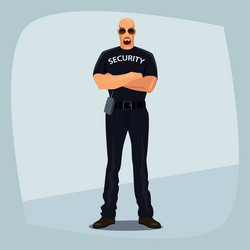 Security guard on mission poster template Vector Image