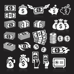 Set of money icons Royalty Free Vector Image - VectorStock