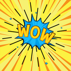 Comic wow wording template Royalty Free Vector Image