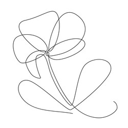 Continuous thin line flower minimalist botanical Vector Image