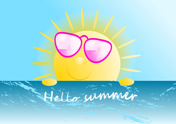 Hello summer smiling sun Royalty Free Vector Image