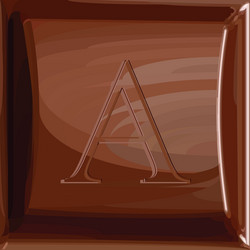 One letter of chocolate alphabet Royalty Free Vector Image
