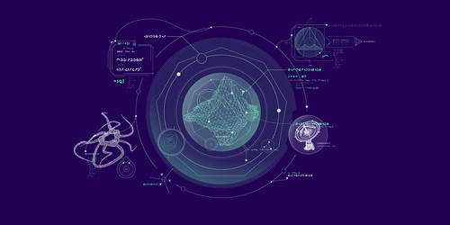 Data hud round frame cartoon Royalty Free Vector Image