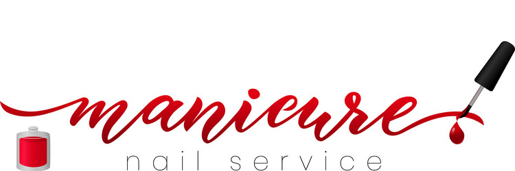 Hand lettering nail service isolated Royalty Free Vector