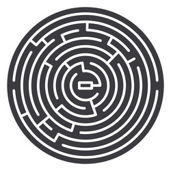 Simple circle shaped maze cut out Royalty Free Vector Image