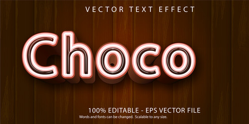 Editable text style effect - donut Royalty Free Vector Image
