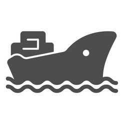 Ship cargo oil carrying vessel tanker line icon Vector Image