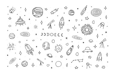 Planet Doodles Astronomy Space Doodle Vector Images (over 5,100)