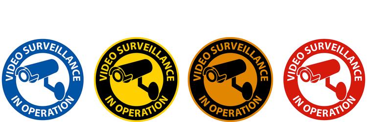 Notice video surveillance in operation sign white Vector Image