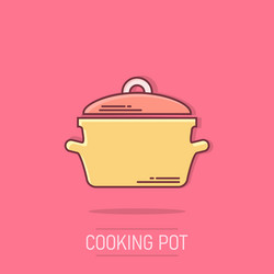 Cartoon cooking pan icon in comic style kitchen Vector Image
