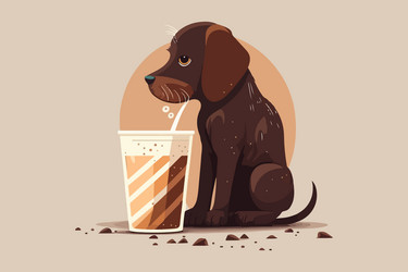 Cartoon Coffee Dog Drinking Vector Images (over 1,100)