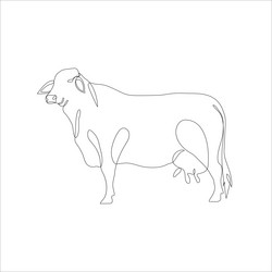Drawing of a continuous line of cattle Royalty Free Vector