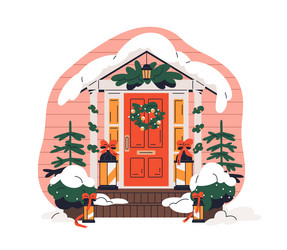 Christmas Cartoon House Vector Images (over 18,000)