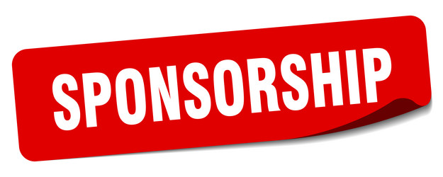 Sponsorship sticker sponsorship label Royalty Free Vector