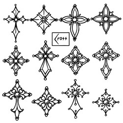 Stylized Christian Cross Vector Images (over 300)