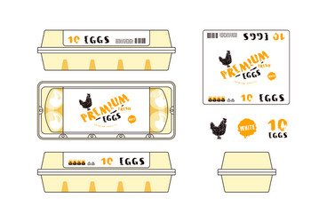 Set of template labels for egg packaging Vector Image