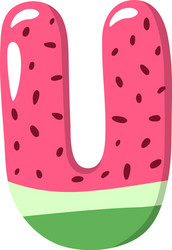 Watermelon alphabet sign on white background Vector Image