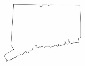 Connecticut outline map Royalty Free Vector Image