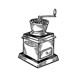 Coffee mill hand drawn Royalty Free Vector Image