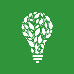 Green light bulb tree Royalty Free Vector Image