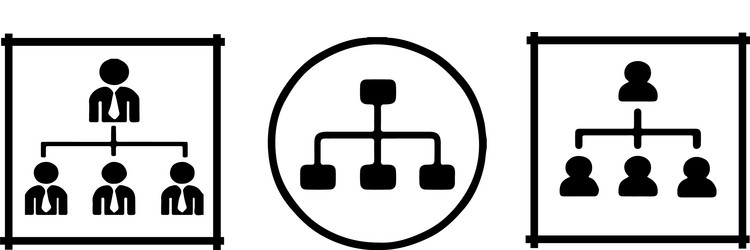 Organizational structure icon on white background Vector Image