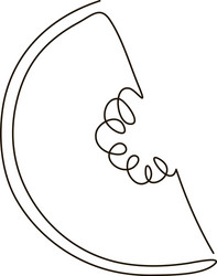 Slice orange one line art continuous line Vector Image
