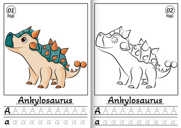 Alligator alphabet abc coloring page a tracing Vector Image
