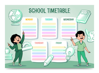 Nature landscape timetable cartoon background Vector Image