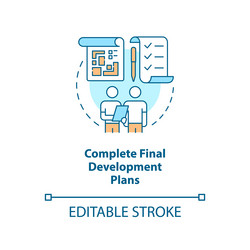 Complete final development plans turquoise Vector Image