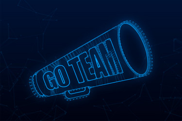 Go team triangle banner in cartoon style Vector Image