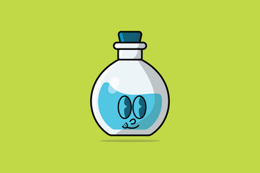 Potion bottle with cartoon character Royalty Free Vector