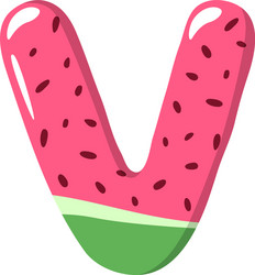 Watermelon alphabet sign on white background Vector Image