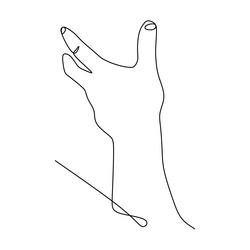 Wave hand gesture single continuous line drawing Vector Image