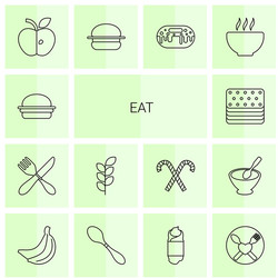 Eat icons Royalty Free Vector Image - VectorStock