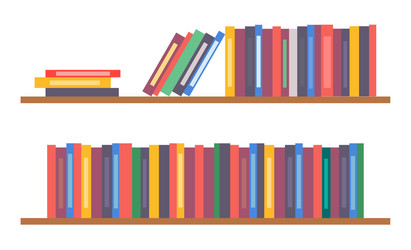 Book shelves rack books interior bookshelf Vector Image