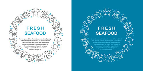 Seafood menu design Royalty Free Vector Image - VectorStock