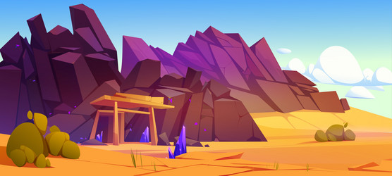 Inside mine cave cartoon game background scene Vector Image